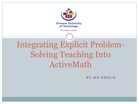 Ppt Integrating Explicit Problem Solving Teaching Into Activemath