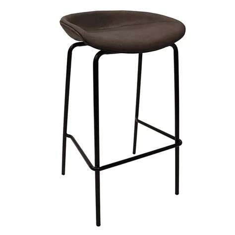 Leisuremod Servos Modern Barstool With Upholstered Faux Leather Seat And Powder Coated Iron Frame