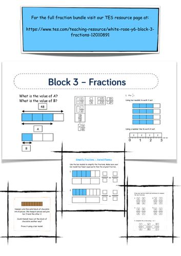 White Rose Year 6 Block 3 Fractions Multiply Fractions Teaching Resources