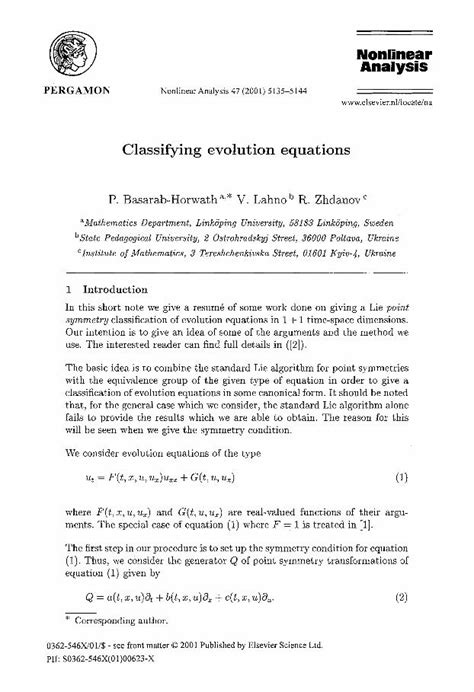 Pdf Classifying Evolution Equations Dokumentips