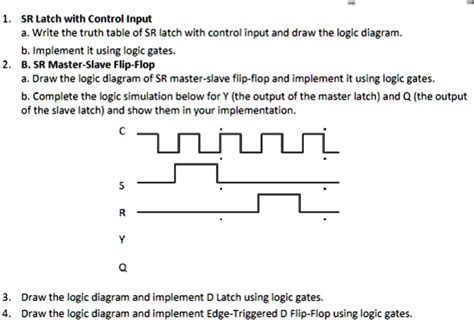 SOLVED SR Latch With Control Input A Write The Truth Table Of SR Latch With Control Input And