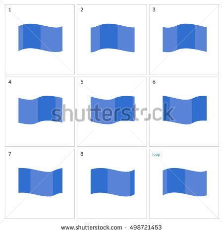 Flag Animation Vector Illustration Sprite Sheet Sequence Waving Flag Flag Animation Pixel