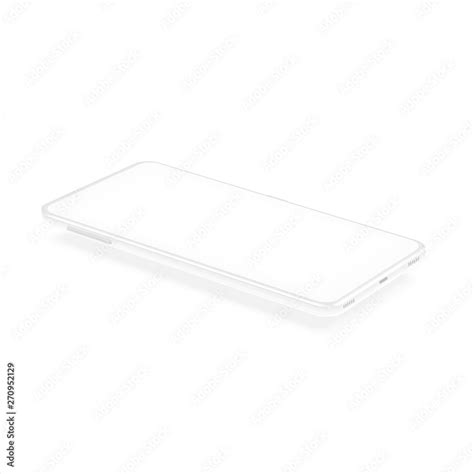White Isometric Smartphone Mockup Realistic 3d Mobile Phone For Ui