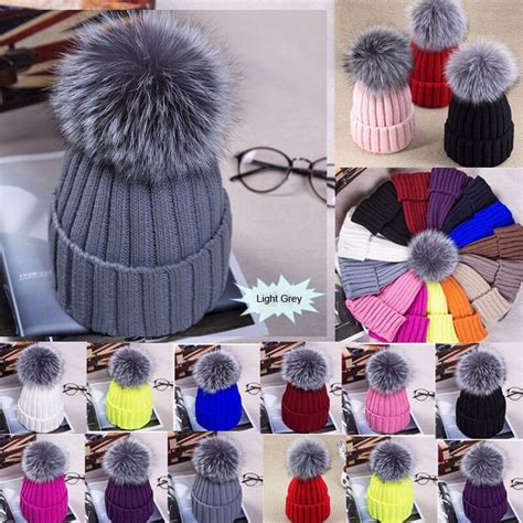 Winter Warm Bont Pom Poms Hoed Voorjaar Hoed Voor Grandado