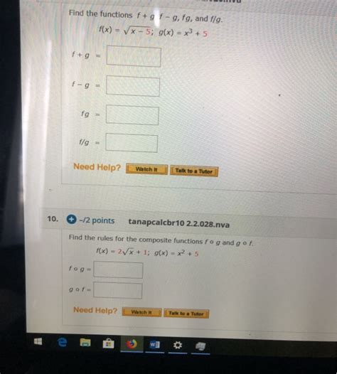 Solved Find The Functions F G F G Fg And F G F X Chegg