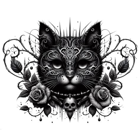 Gothic Black Cat Png Clipart Bundle Dark Fantasy Witchy Cat Graphics