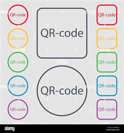 Qr Code Sign Icon Scan Code Symbol Symbols On The Round And Square Buttons With Frame Vector