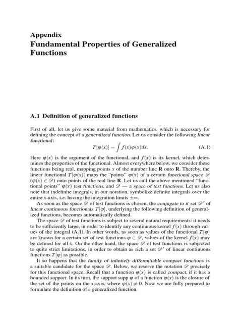Fundamental Properties Of Generalized Functions Pdf Teaching