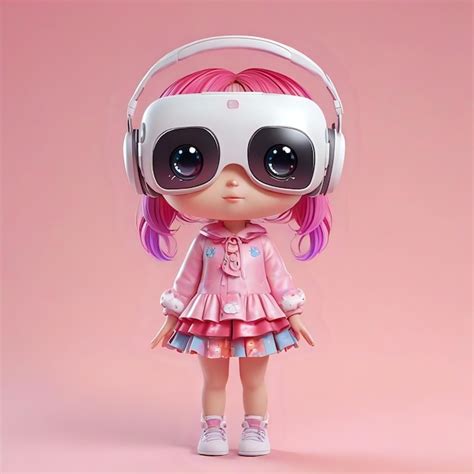 Premium Photo A Doll Wearing Headphones And Vr