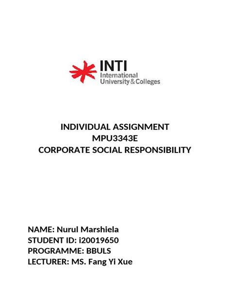 Individual Assignment Csr Pdf