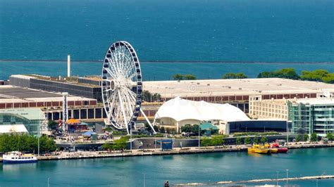 Ferris Wheel At Navy Pier In Chicago Aerial Photography Chicago