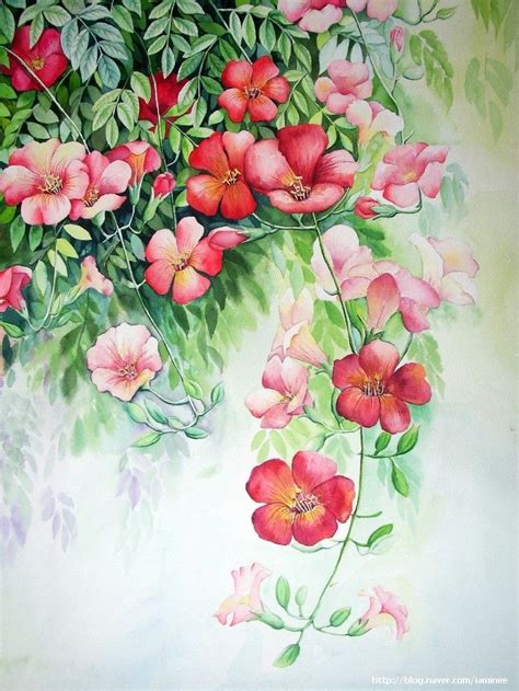 1번째 이미지 꽃그림 수채화 꽃 그리는 법