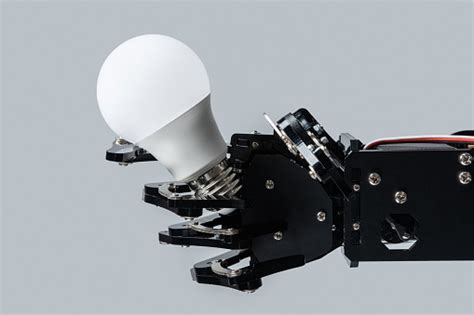 전구를 들고 있는 실제 로봇의 손 인공 지능 개발 및 기계 학습의 개념 0명에 대한 스톡 사진 및 기타 이미지 0명 개념 개념 기호 Istock