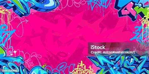 다채로운 현대 추상 도시 스타일 힙합 낙서 거리 예술 벡터 일러스트레이션 배경 템플릿 개념에 대한 스톡 벡터 아트 및 기타