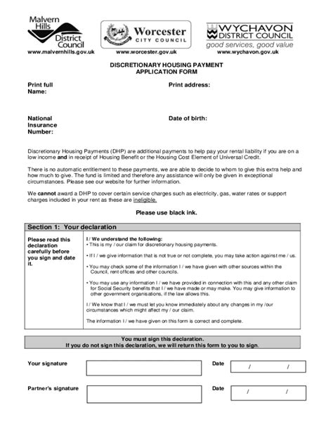City Discretionary Housing Payment Fill Out And Sign Online Dochub