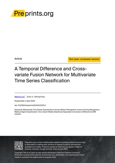 Pdf A Temporal Difference And Cross Variate Fusion Network For