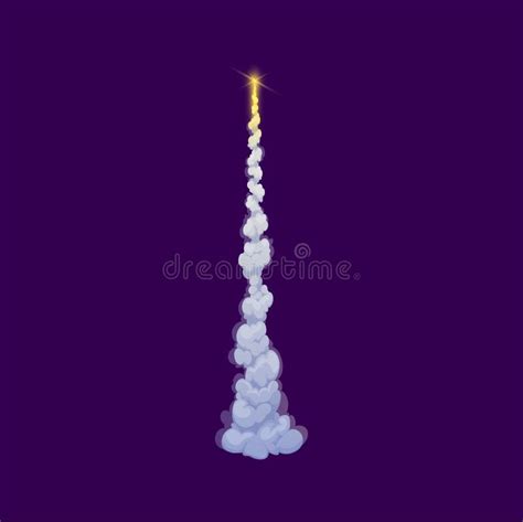 Cartoon Rocket Takeoff, Missile Launch Smoke Trail Stock Vector - Illustration of space, takeoff ...