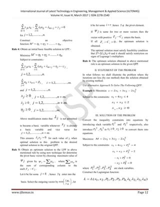 Optimum Solution Of Quadratic Programming Problem By Wolfes Modified Simplex Method PDF