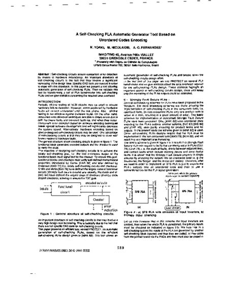 Pdf A Self Checking Pla Automatic Generator Tool Based On Unordered