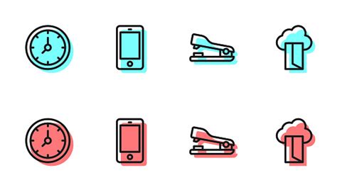 라인 스테이플러 시계 휴대 전화 및 클라우드 데이터베이스 아이콘을 설정합니다 벡터 네트워크 서버에 대한 스톡 벡터 아트 및 기타 이미지 네트워크 서버 단일 객체