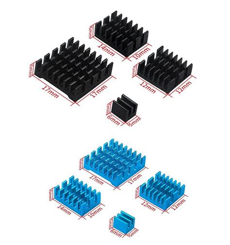 Aluminum Heatsinks For Raspberry Pi 5 4 Pcs