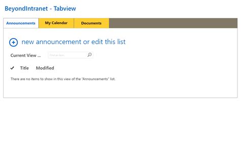 Beyond Intranet SharePoint Tabbed View Webpart