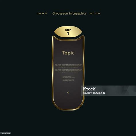 골드 요소 디자인과 현대 인포 그래픽 벡터 템플릿의 고급 스러움 어두운 배경에 인포 그래픽 옵션 및 프리미엄 배너 버전 0명에