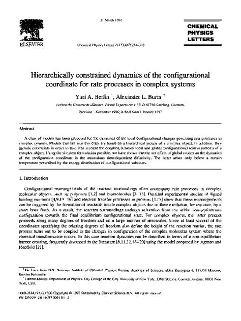 pdf hierarchically constrained dynamics of the configurational