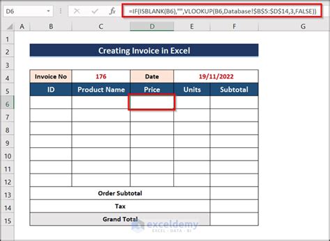 How To Create An Invoice In Excel With A Database Steps
