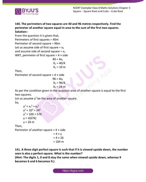 Ncert Exemplar Class 8 Maths Solutions Chapter 3 Squares And Square Roots And Cubes And Cube Roots
