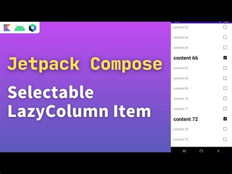 Jetpack Compose Lazy Column Multiple Item Selection Jetpack Compose