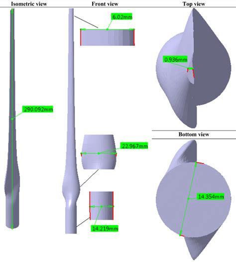 The Dimension Of The Tidal Turbine Blade Download Scientific Diagram