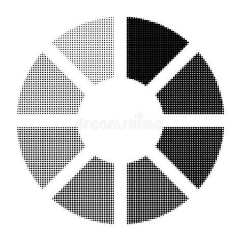 Halftone Circular Loading Icon With Segmented Progress Design Minimal Black And White Style For
