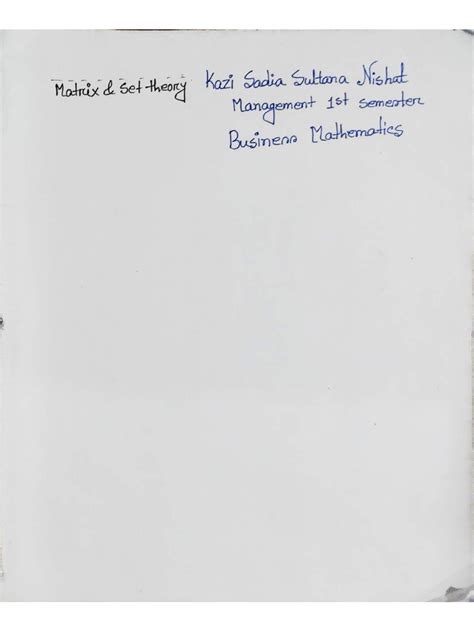 Matrix And Set Theory Pdf