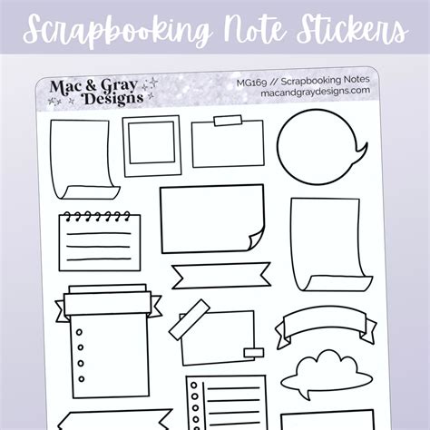 Scrapbooking Notes Functional Planner Stickers Journal Stickers