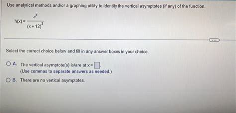 solved use analytical methods and or a graphing utility to