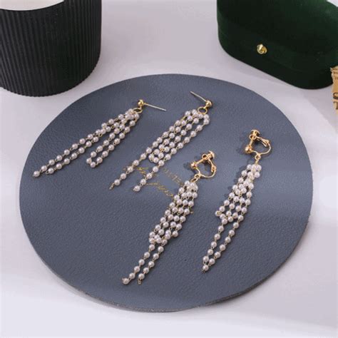 925 Silver 귀걸이 귀찌 당일출고 우아한 구슬 드롭 이어링 귀찌 2 Type 화려한 925 실버 침 귀걸이 골드 색상 비즈 이어 클립 주얼리