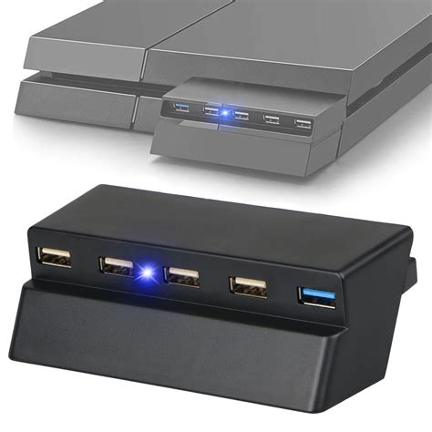 5 Port Usb Hub For Ps4 Slim Edition Usb 3 0 2 0 High Speed Adapter Accessories Expansion Hub