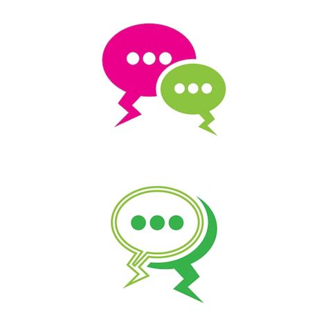 연설 거품 로고 템플릿 벡터 일러스트 레이 션 프리미엄 벡터