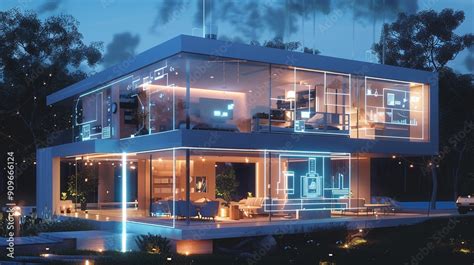 Smart Home Energy Management System Displaying Real Time Energy Consumption Data Stock