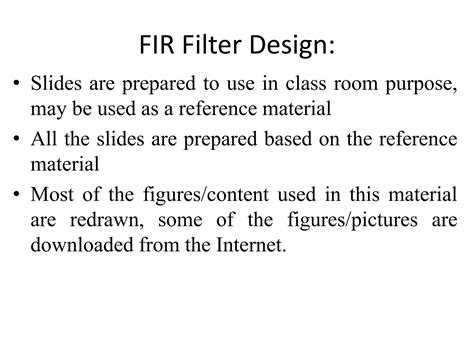 Fir Filter Design Pptx Technology And Computing