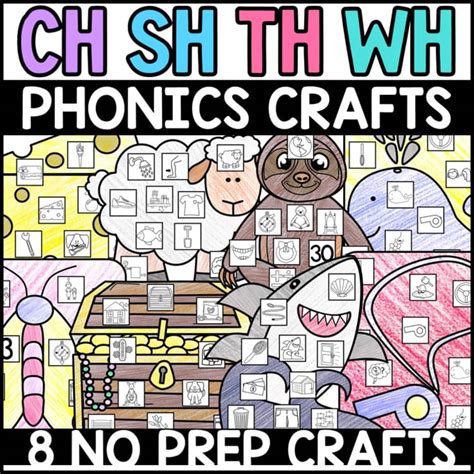 Ch Sh Th Wh Craft No Prep Ch Sh Th Wh Craftivity Digraph Craft Activity Digraphs