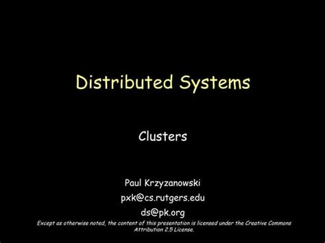 Clusters Distributed Computing Ppt