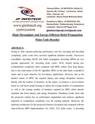 High Throughput And Energy Efficient Belief Propagation Polar Code Decoder DOCX