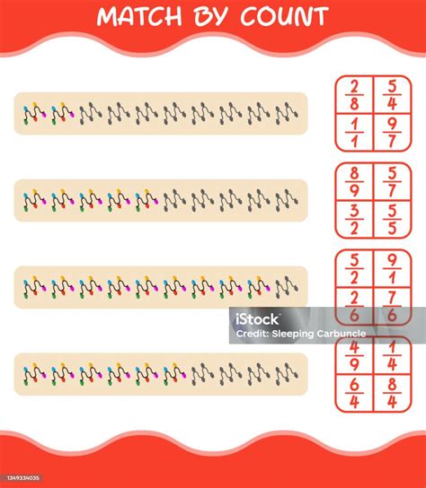 만화 문자열 빛의 수로 일치합니다 게임을 일치하고 계산합니다 사전 쇼올 년 어린이와 유아를위한 교육 게임 0명에 대한 스톡 벡터 아트 및 기타 이미지 Istock