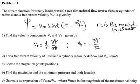solved problem ii the stream function for steady