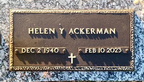Helen Yvonne Price Ackerman 1940 2023 Find A Grave Memorial