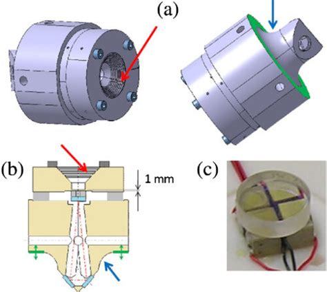 A And B Shape Of The Spacer The Pzt Actuators Are Bonded On A 1 Mm