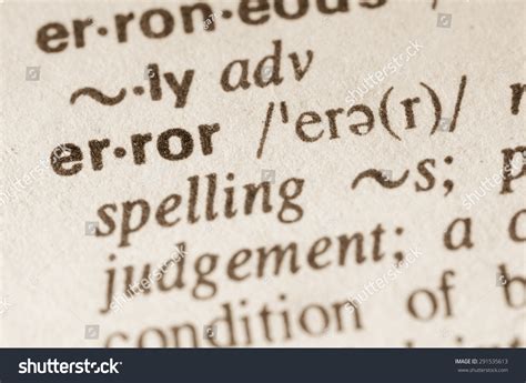 Definition Word Error Dictionary Stock Photo Shutterstock
