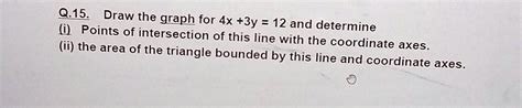 solved draw the graph for 4x 3y 12 and determine